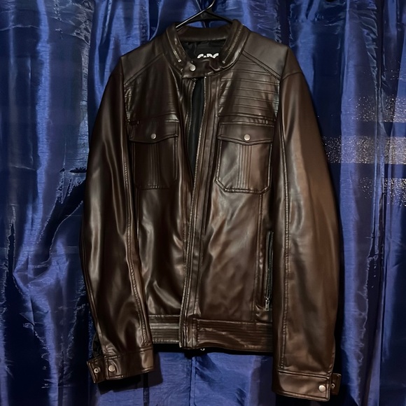 G by Guess | Jackets & Coats | Gbg Brown Leather Jacket Size Xl ...